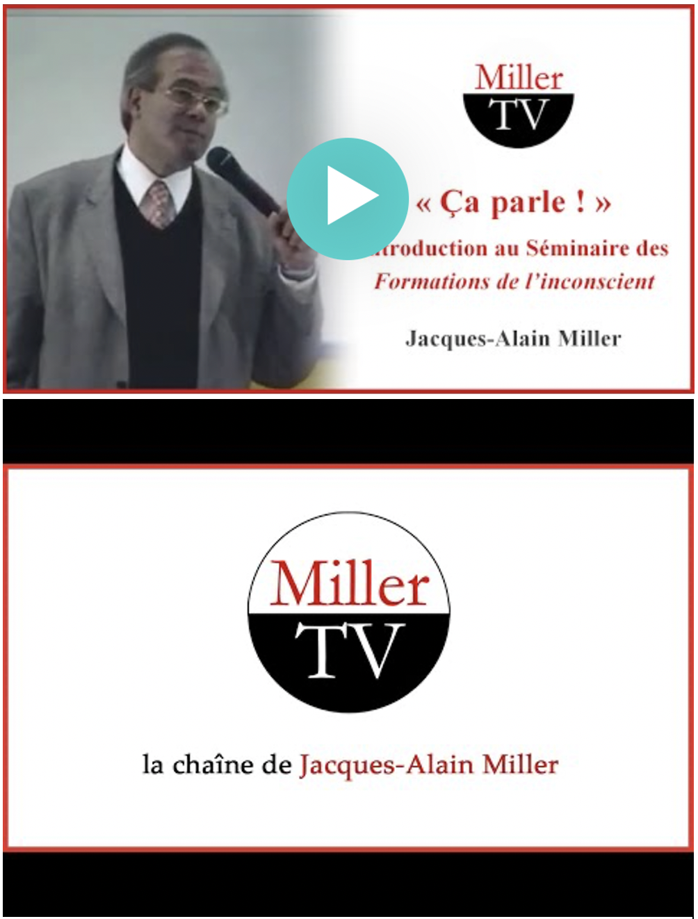 “Ça parle !” Introduction au Séminaire des “Formations de l’inconscient ...